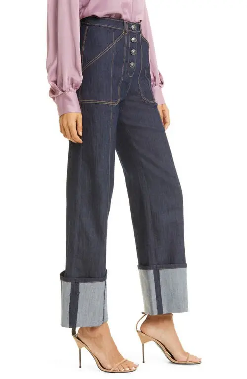 Cinq À Sept Benji Topstitch Cuff Jeans - Indigo