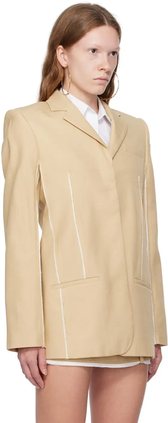 Jacquemus Le Chouchou La Veste Caraco Blazer 150 Beige 65% Off