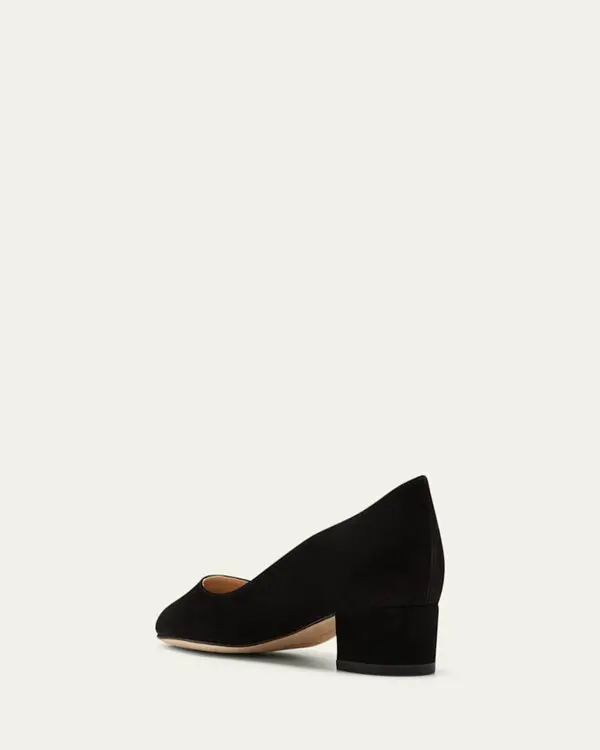 Manolo Blahnik Lista Suede Pumps - Black