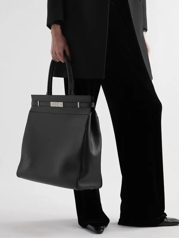 Saint Laurent Manhattan Full-grain Leather Tote Bag