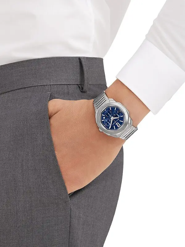 BVLGARI Octo Roma Stainless Steel & Rubber Chronograph Watch