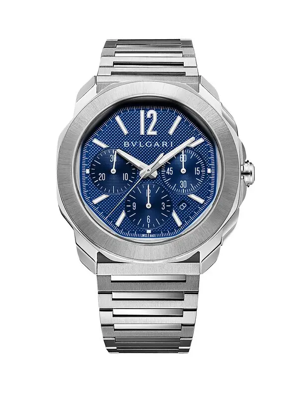 BVLGARI Octo Roma Stainless Steel & Rubber Chronograph Watch
