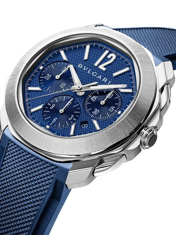 BVLGARI Octo Roma Stainless Steel & Rubber Chronograph Watch