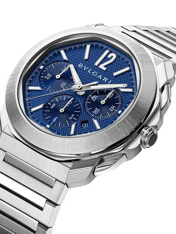 BVLGARI Octo Roma Stainless Steel & Rubber Chronograph Watch