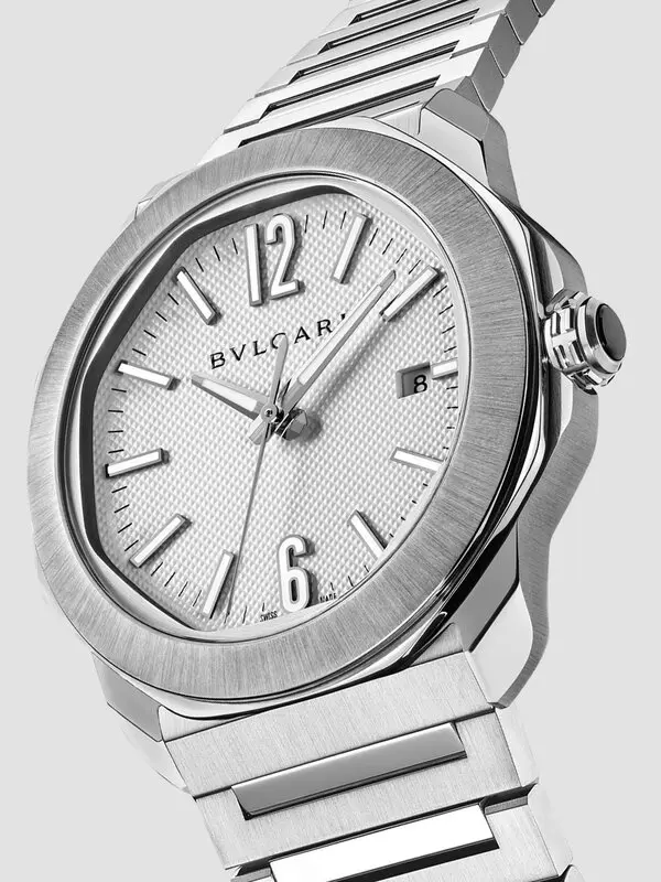 BVLGARI Octo Roma Stainless Steel & Rubber Strap Watch