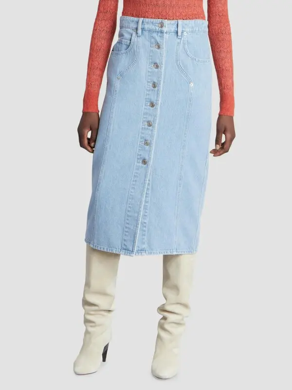 Isabel Marant Étoile Vandy Denim Button-front Skirt - Light Blue