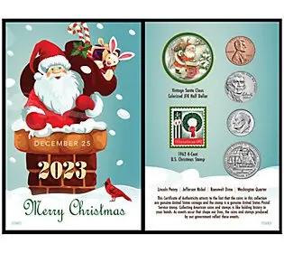 AMERICAN COIN TREASURES 2023 Santa Collectible Reeting Card - One-color