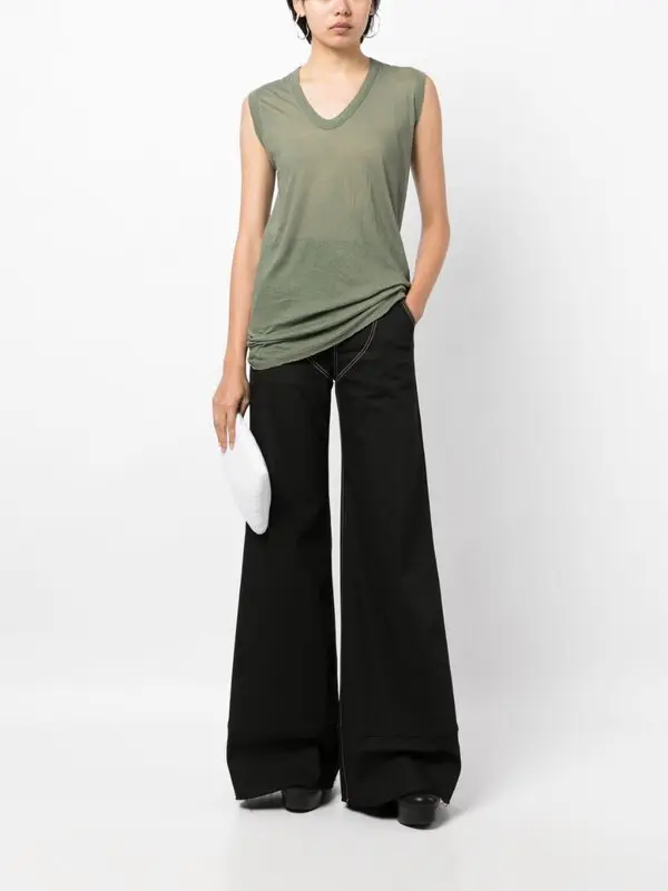 Rick Owens Sleeveless V-neck Tank Top - Green