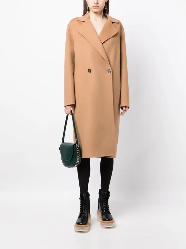 Stella McCartney Double-breasted Wool Coat - Brown