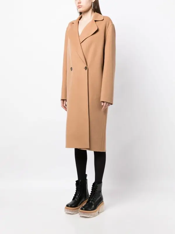 Stella McCartney Double-breasted Wool Coat - Brown