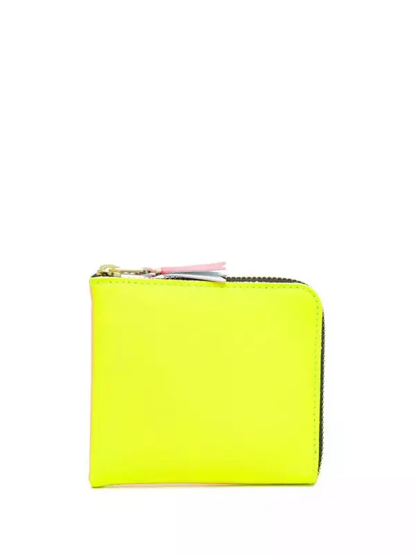 Comme Des Garçons Super Fluo Zipped Leather Wallet - Yellow