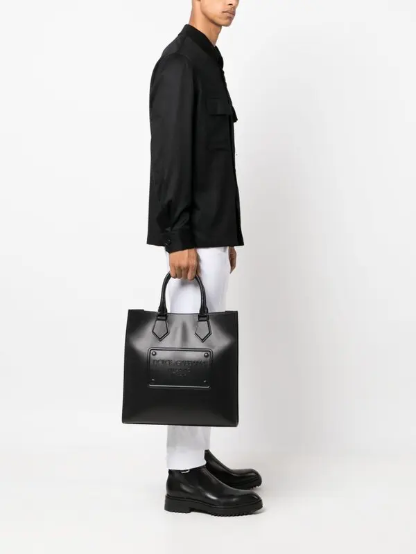 Dolce & Gabbana Logo-embossed Leather Tote