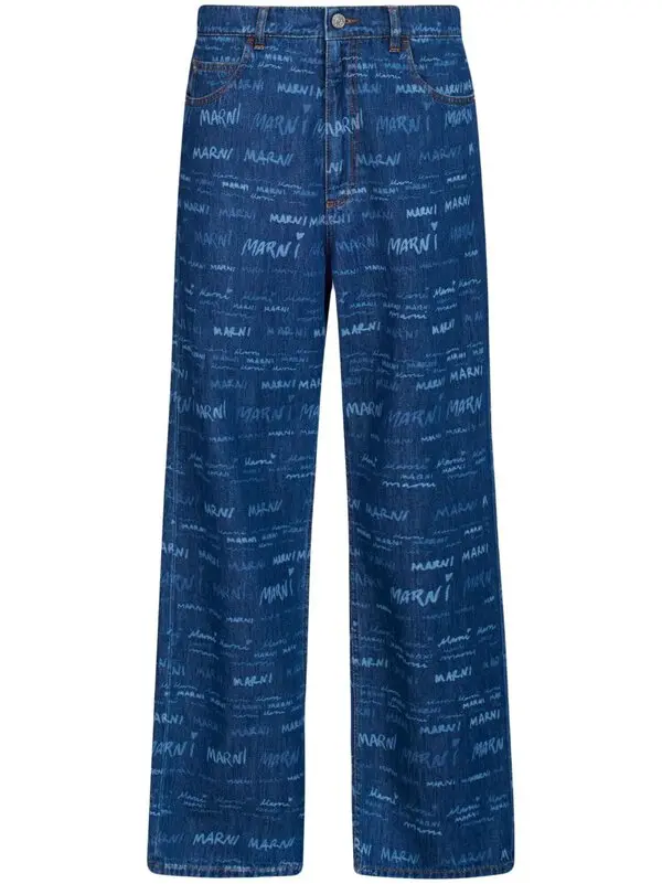 Marni Mega Straight-leg Trousers - Blue