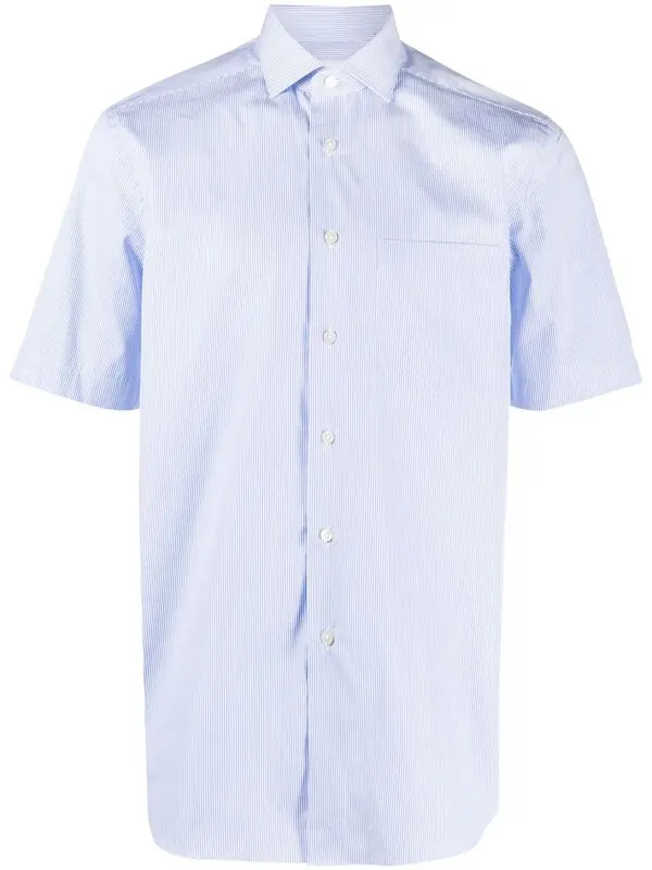 XACUS Striped Short-sleeve Cotton Shirt