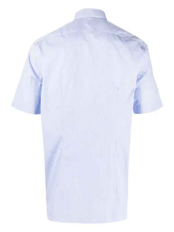 XACUS Striped Short-sleeve Cotton Shirt