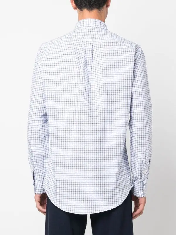 Polo Ralph Lauren Grid-pattern Logo-embroidered Cotton Shirt - White