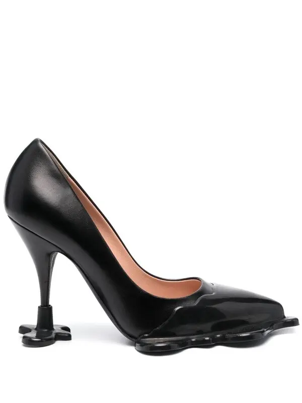 Moschino 100mm Sculpted Leather Pumps