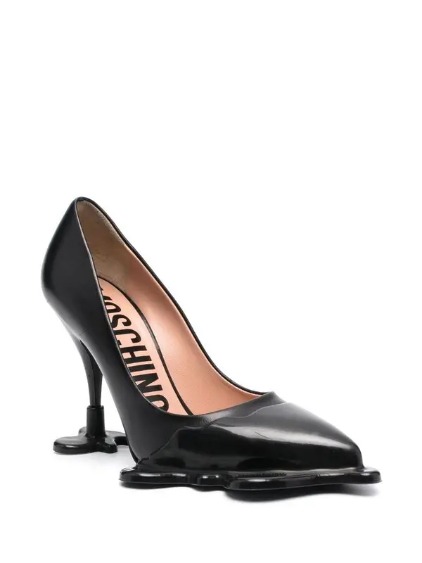 Moschino 100mm Sculpted Leather Pumps
