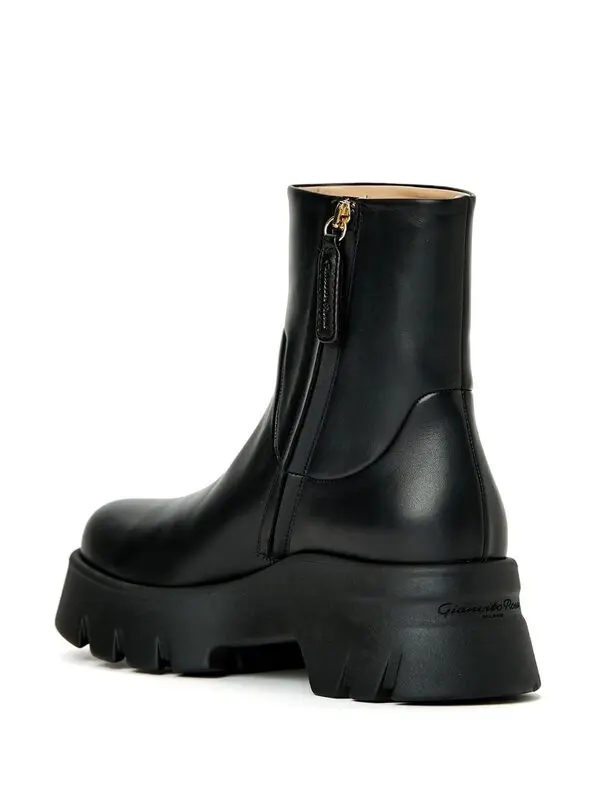 GIANVITO ROSSI Montey Ankle Leather Boots - Black