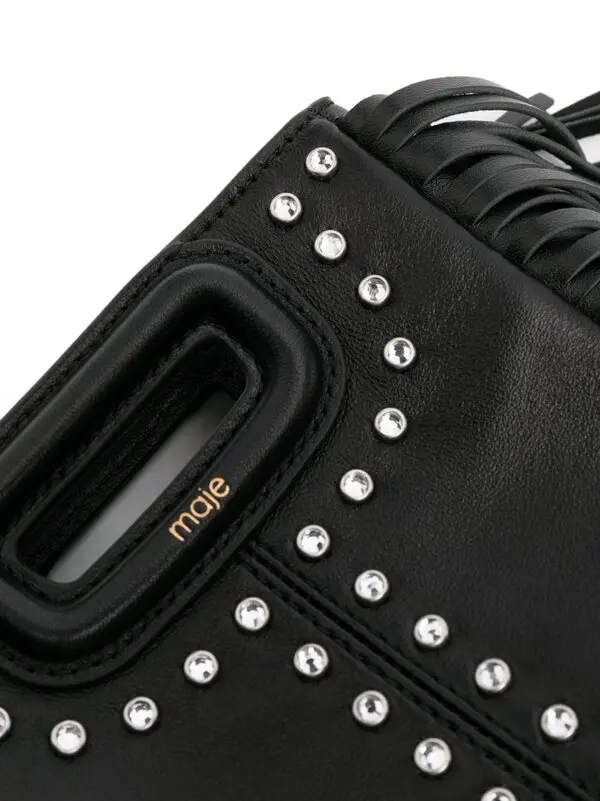 Maje M Fringed Leather Mini Bag