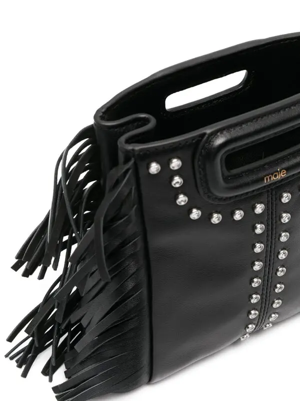 Maje M Fringed Leather Mini Bag