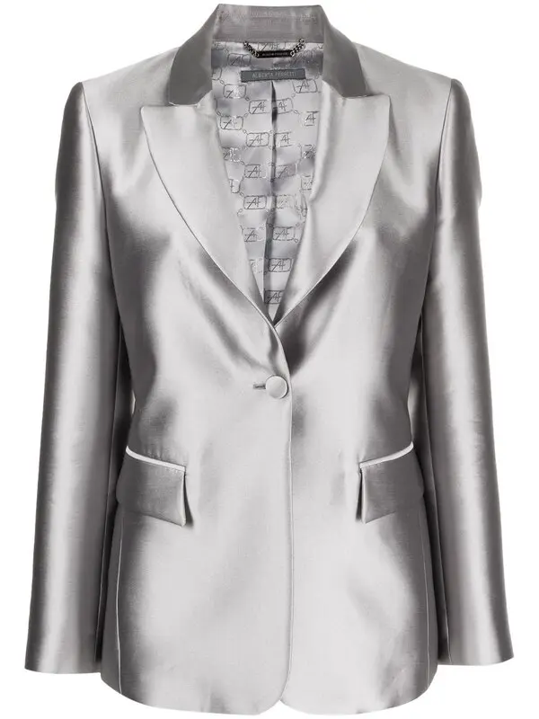 Alberta Ferretti Long-sleeved Satin Blazer