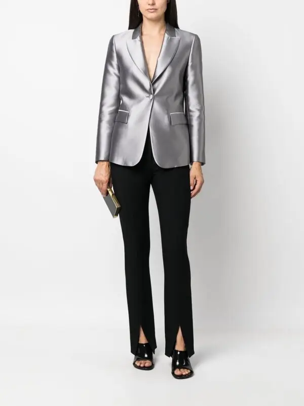Alberta Ferretti Long-sleeved Satin Blazer