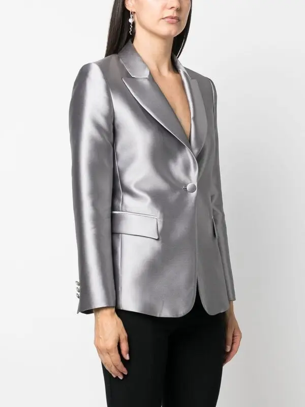 Alberta Ferretti Long-sleeved Satin Blazer