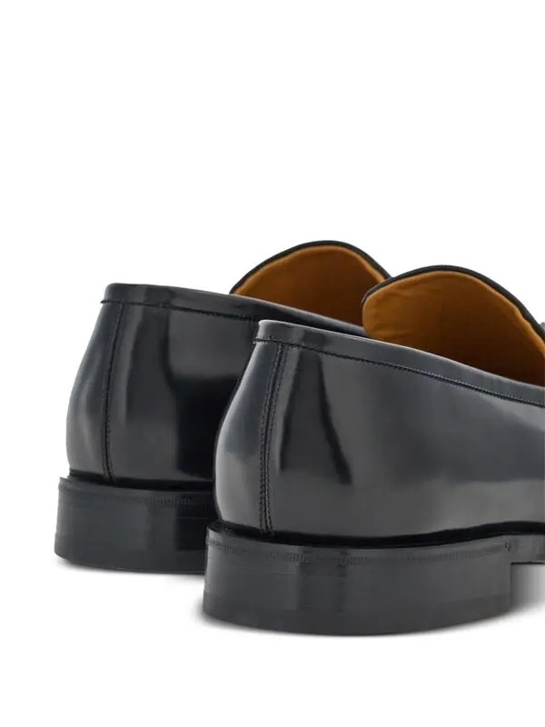 FERRAGAMO Gancini Leather Loafers - Black