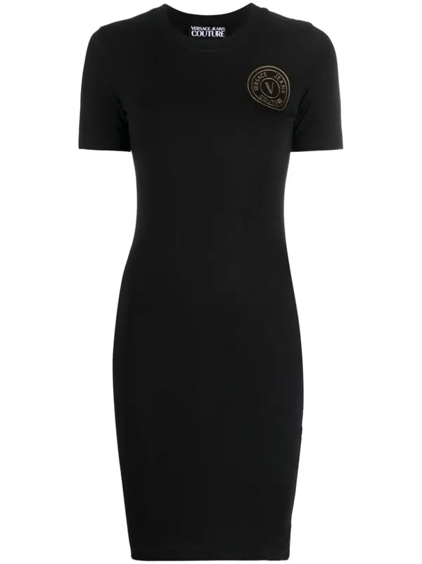 Versace V-emblem T-shirt Dress - Black
