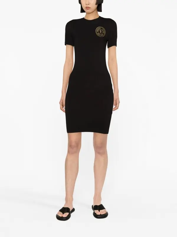 Versace V-emblem T-shirt Dress - Black