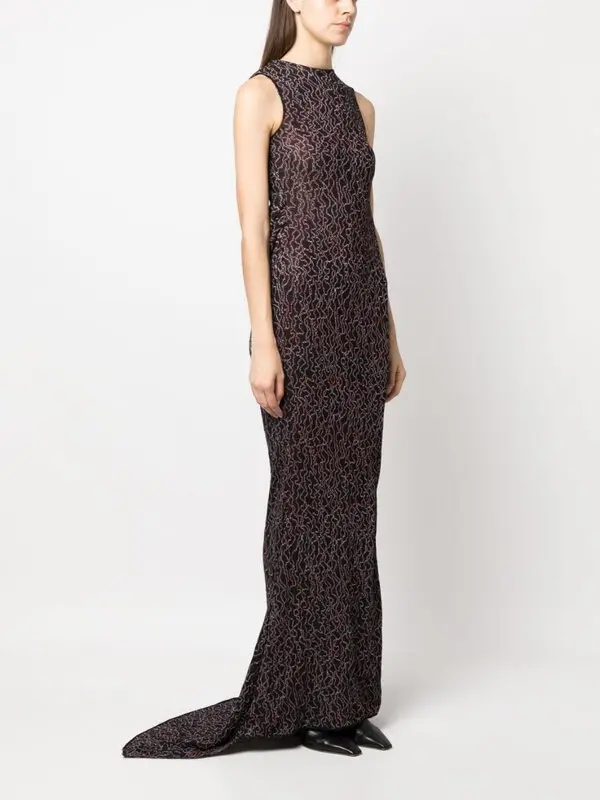 VITELLI Draped Detailing Floor-length Dress