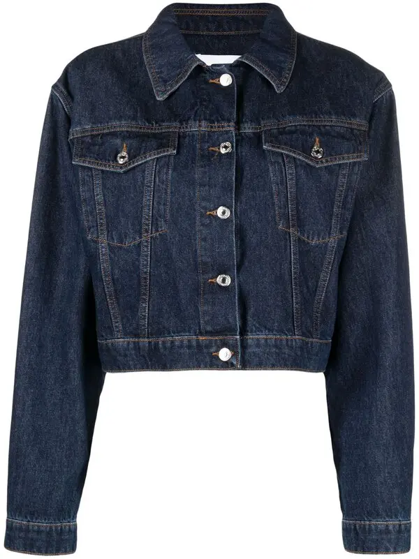 MSGM Spread-collar Denim Jacket - Blue