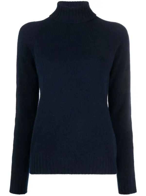 DRUMOHR Roll-neck Wool Jumper - Blue