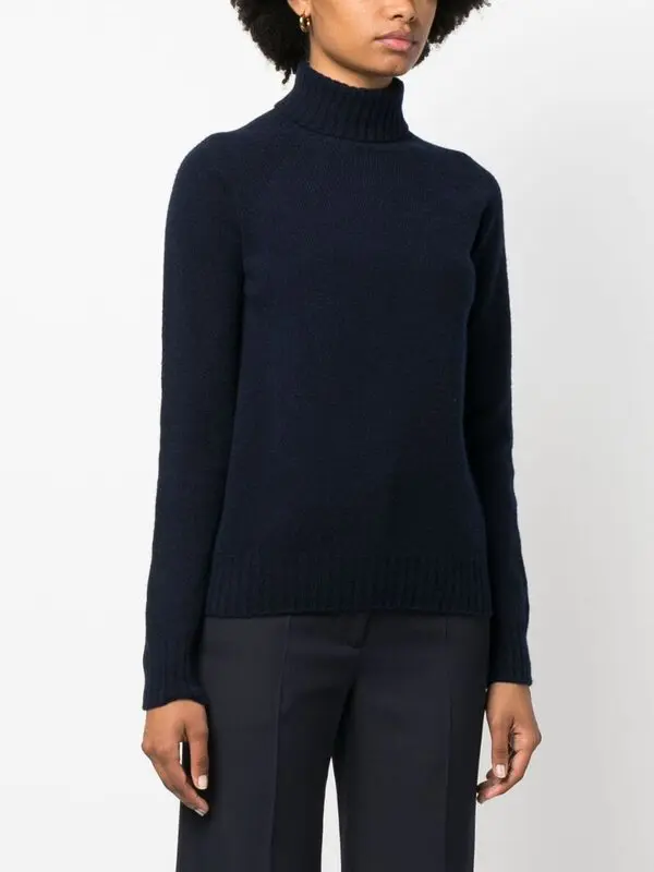 DRUMOHR Roll-neck Wool Jumper - Blue