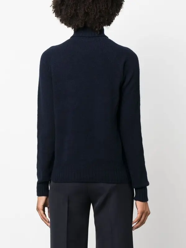 DRUMOHR Roll-neck Wool Jumper - Blue