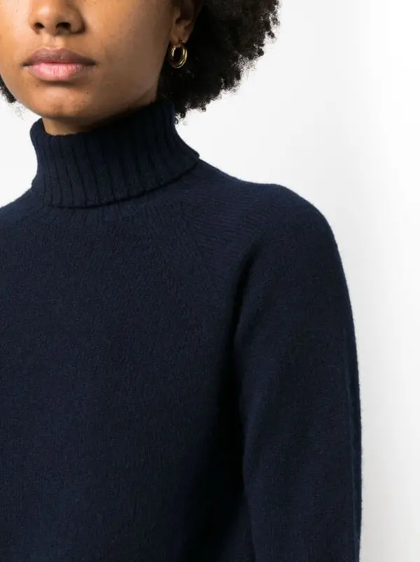 DRUMOHR Roll-neck Wool Jumper - Blue
