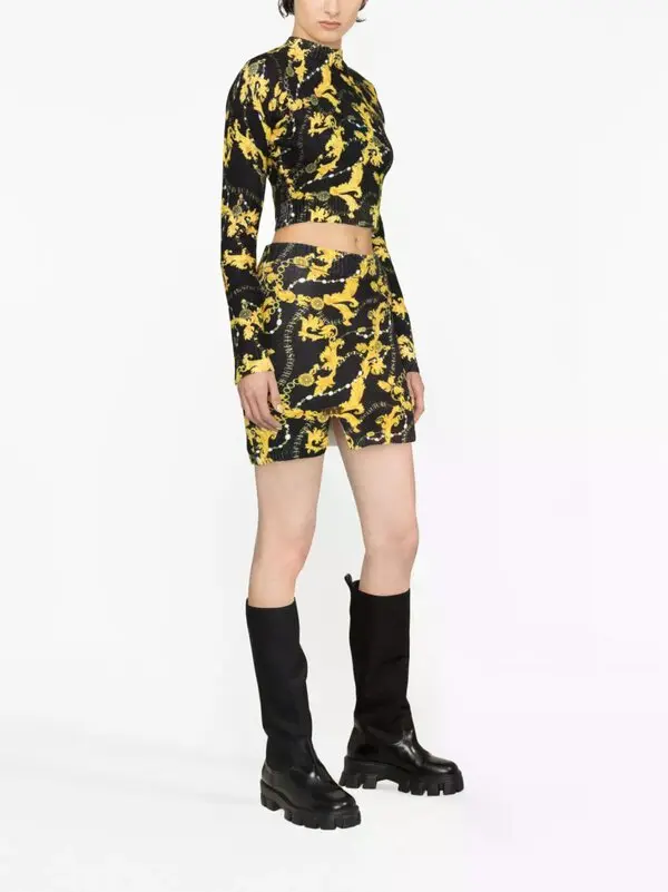 Versace Chain Couture-print Cropped Jumper