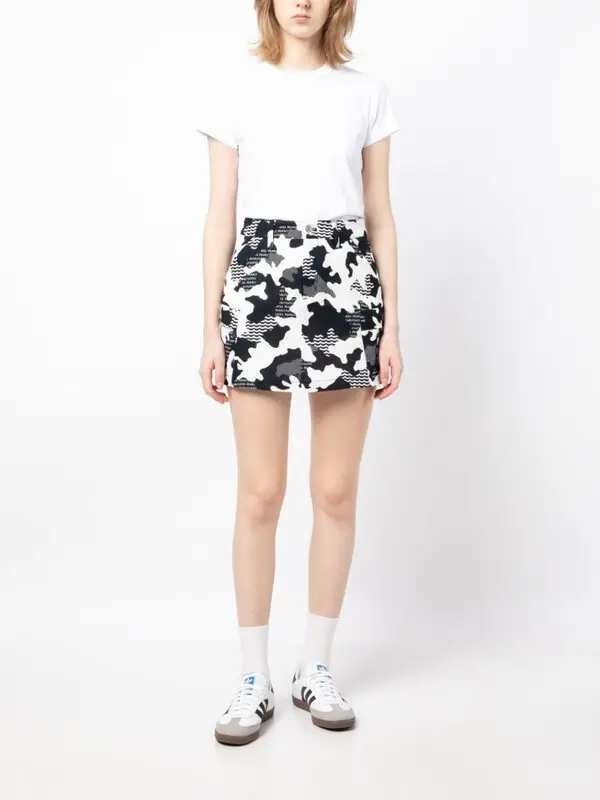 PEARLY GATES Camouflage-print Mini Skirt - Black
