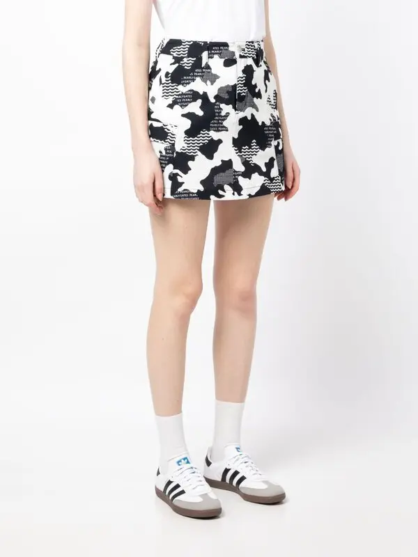 PEARLY GATES Camouflage-print Mini Skirt - Black
