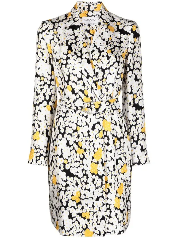 LANVIN Floral-print Belted Wrap Dress - White