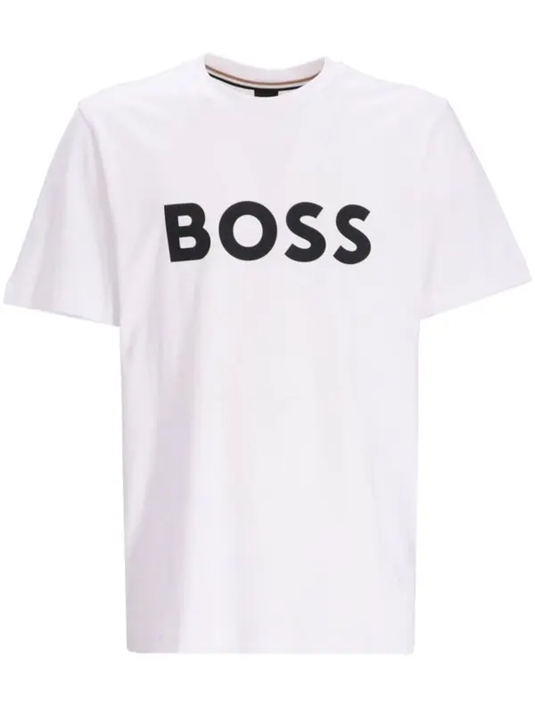 BOSS Logo-print Cotton T-shirt - White