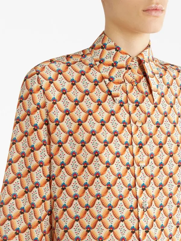 Etro Floral-print Silk Shirt - Brown