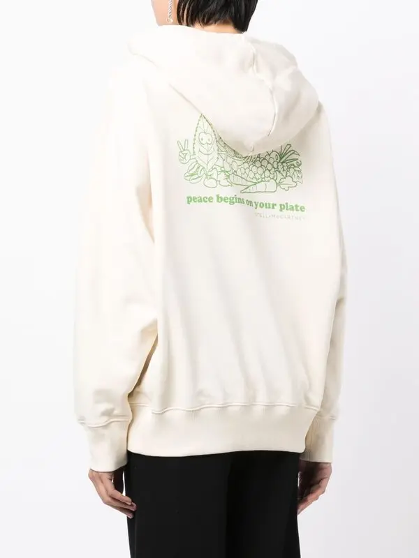 Stella McCartney Slogan-print Drawstring Cotton Hoodie