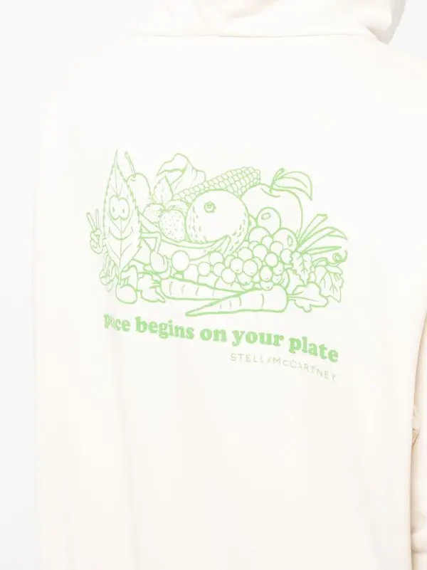 Stella McCartney Slogan-print Drawstring Cotton Hoodie