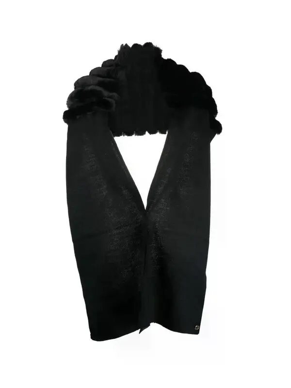 TWINSET Faux-fur Trim Scarf - Black