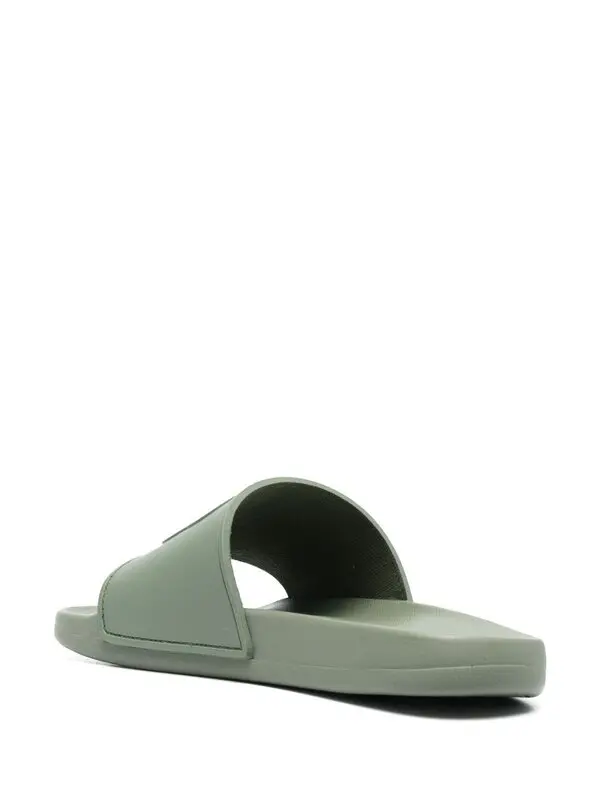 ANINE BING Logo-embossed Faux-leather Slides - Green