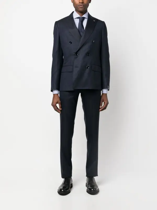FINAMORE 1925 Spread-collar Striped Shirt - Blue
