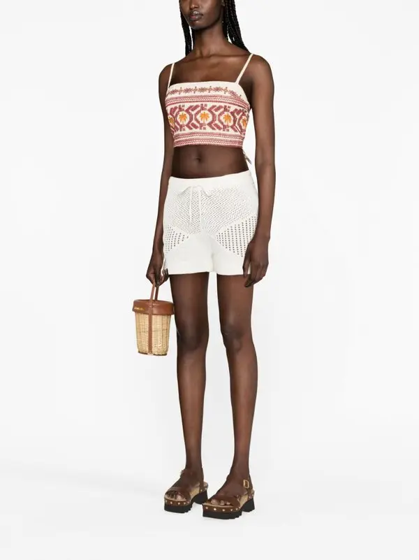 Zimmermann Raie Open-knit Shorts