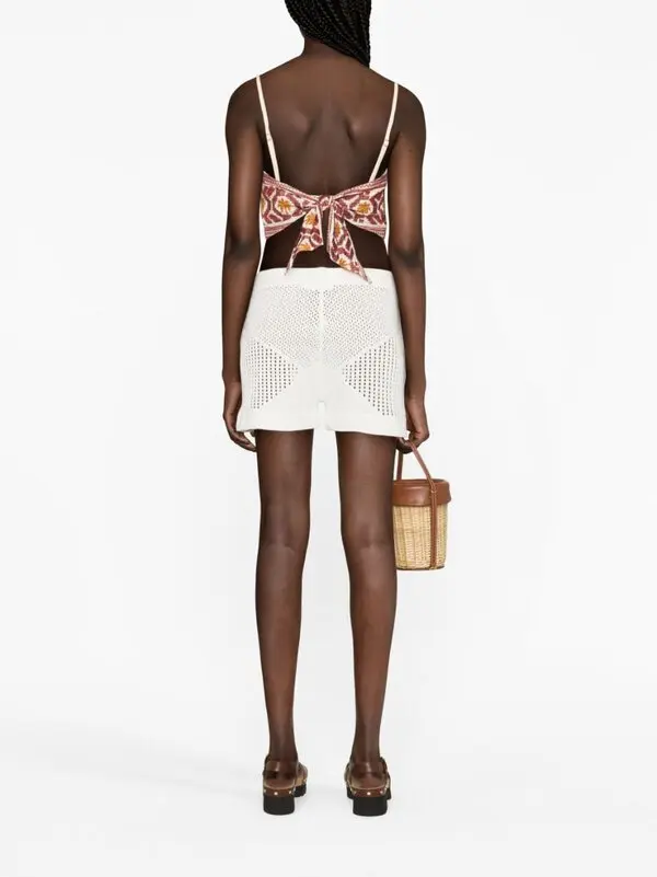 Zimmermann Raie Open-knit Shorts